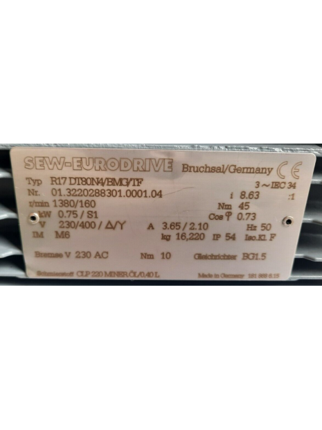 Sew-Eurodrive R17 BT80N4/BMG/TF